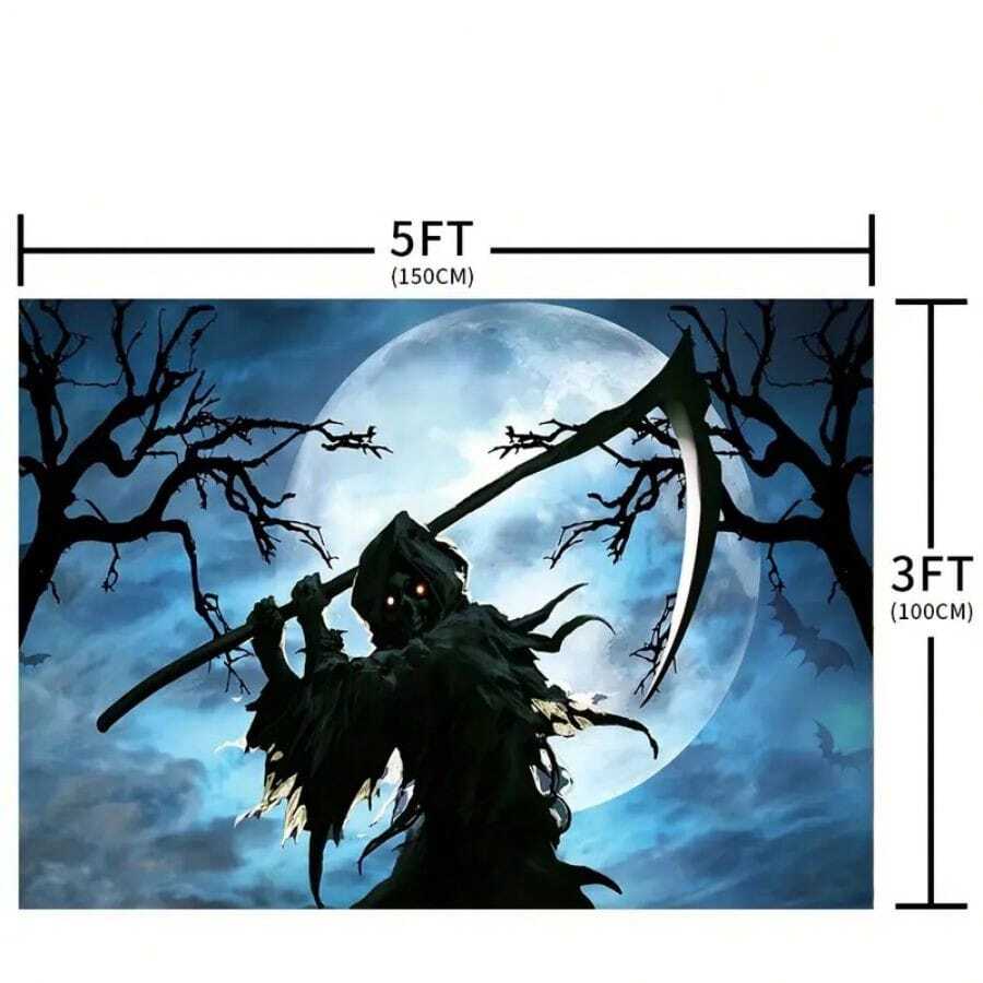 Death Skeleton Themed Background Banner With Terrifying Death Themed ...