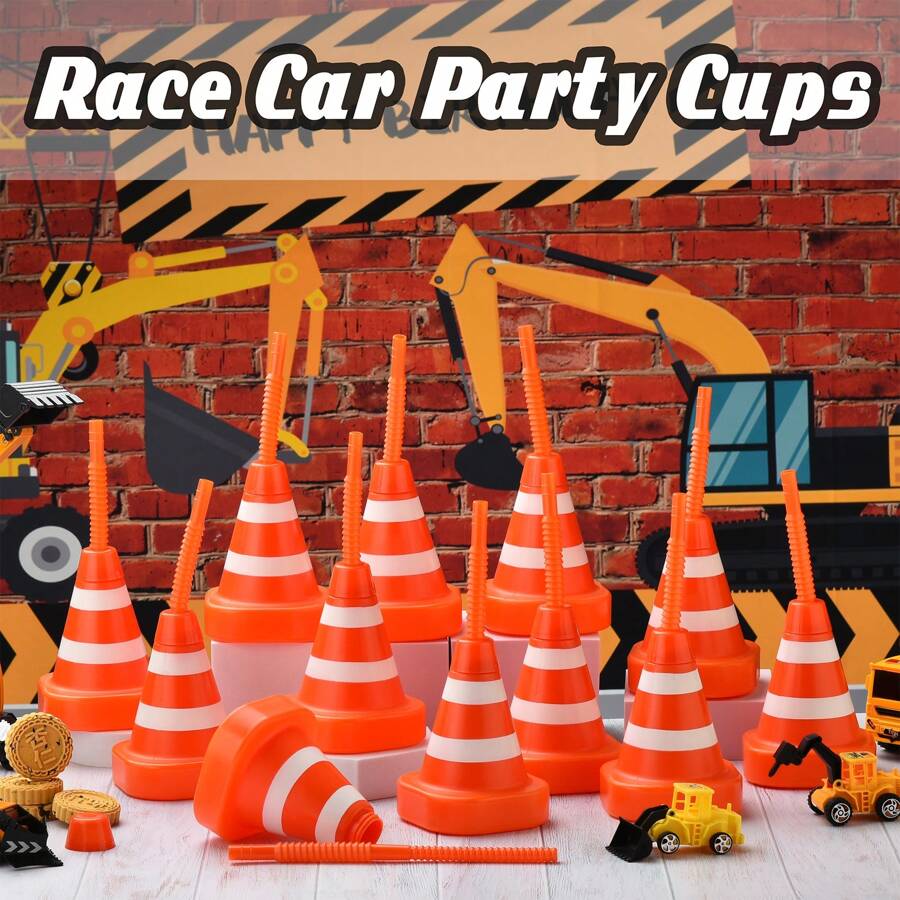 4 Pcs Party Race Cups Set For Construction Traffic Theme Racing Car ...