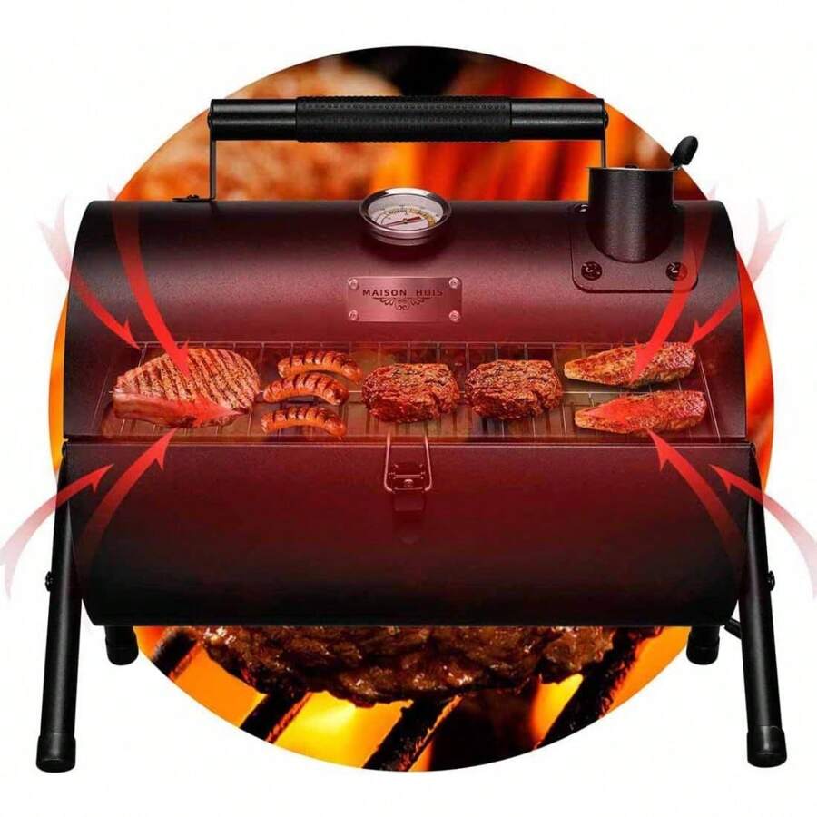 Adjustable Portable Charcoal Grill Multi-Functional Metal Small BBQ ...