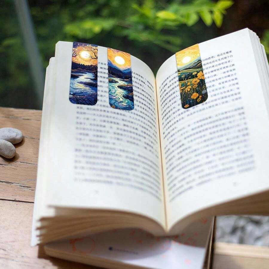 12 Space Moon Magnetic Bookmarks, Galaxy Bookmarks, Starry Sky Clip ...