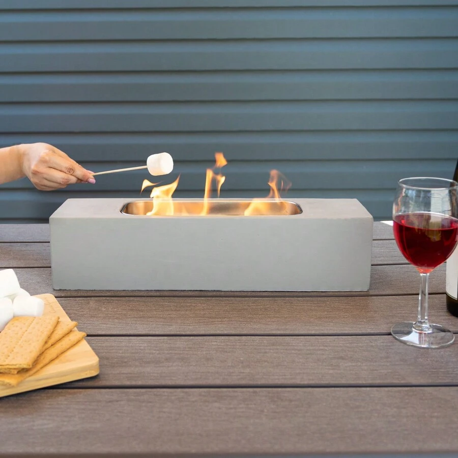 Pure Garden Indoor Outdoor Tabletop Fire Pit 18 Inch Smokeless Gray ...