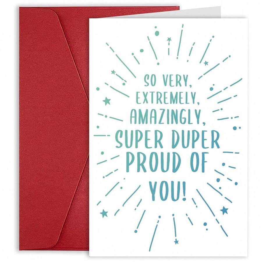 1PC, Cute Proud Of You Card, Congratulations Card For New Job ...