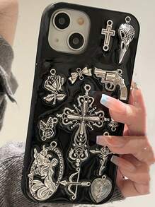 Goth 2000s Fashion 1pc Junk Y2K Cute Punk Phone Case Compatible With ...