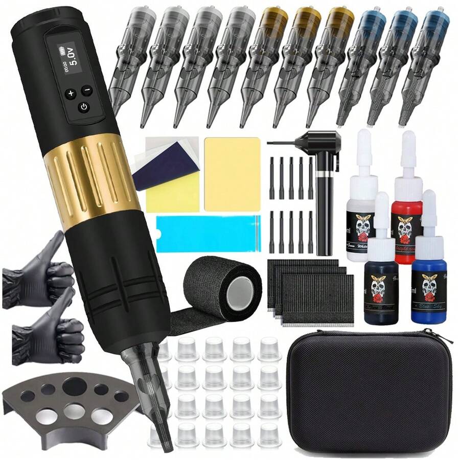 Tattoo Kit: Rechargeable Tattoo Pen Tattoo Machine All-In-One Motor ...