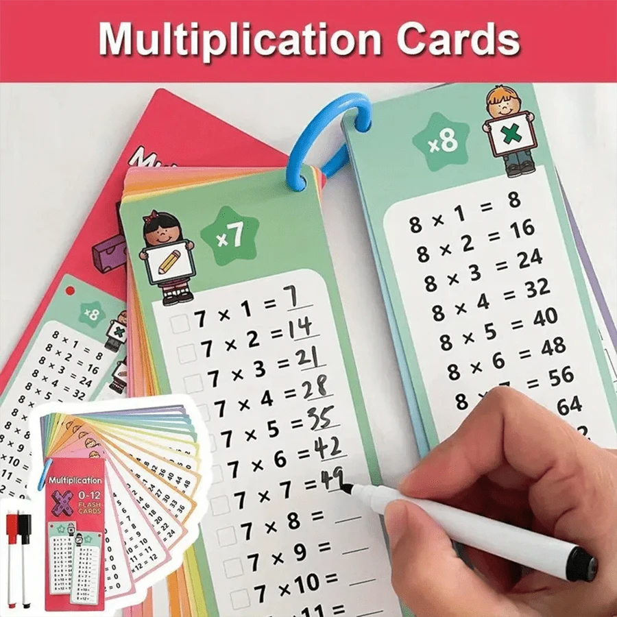 1 pièce Tableau de multiplication de 0 à 12 Cartes éclair, Cartes de ...