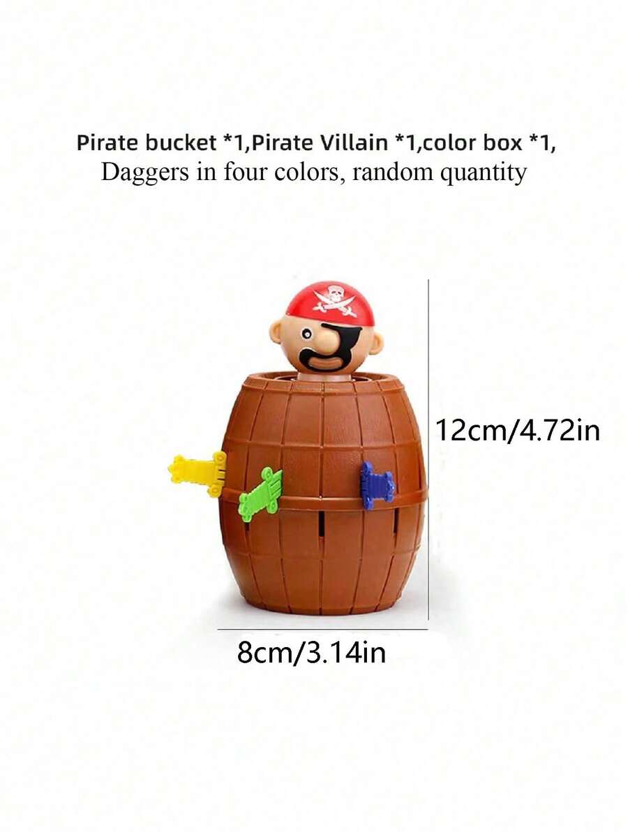 1pc Pirate Bucket Children's Toy Interactive Small Board Game Trick ...