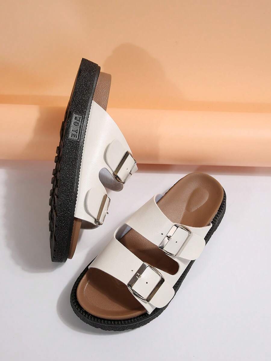 Women's Platform Slide Sandals With Arch Support Strap, Adjustable ...