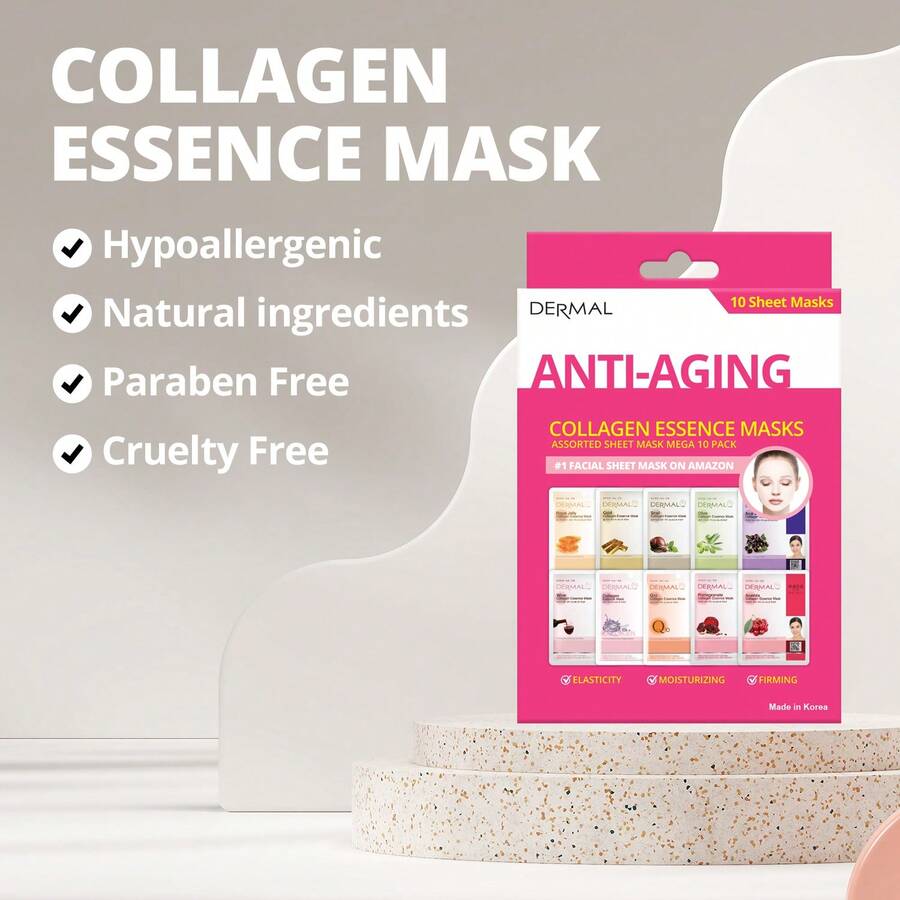 Dermal - Anti-Aging Collagen Essence Masks Assorted Sheet Mask (10 ...