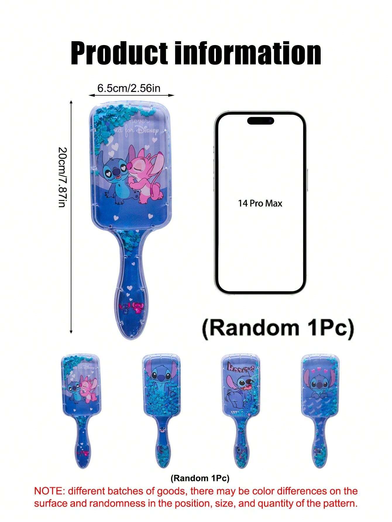 1Pc Disney Random Style Stitch Kawaii Hairdressing Comb Anime ...