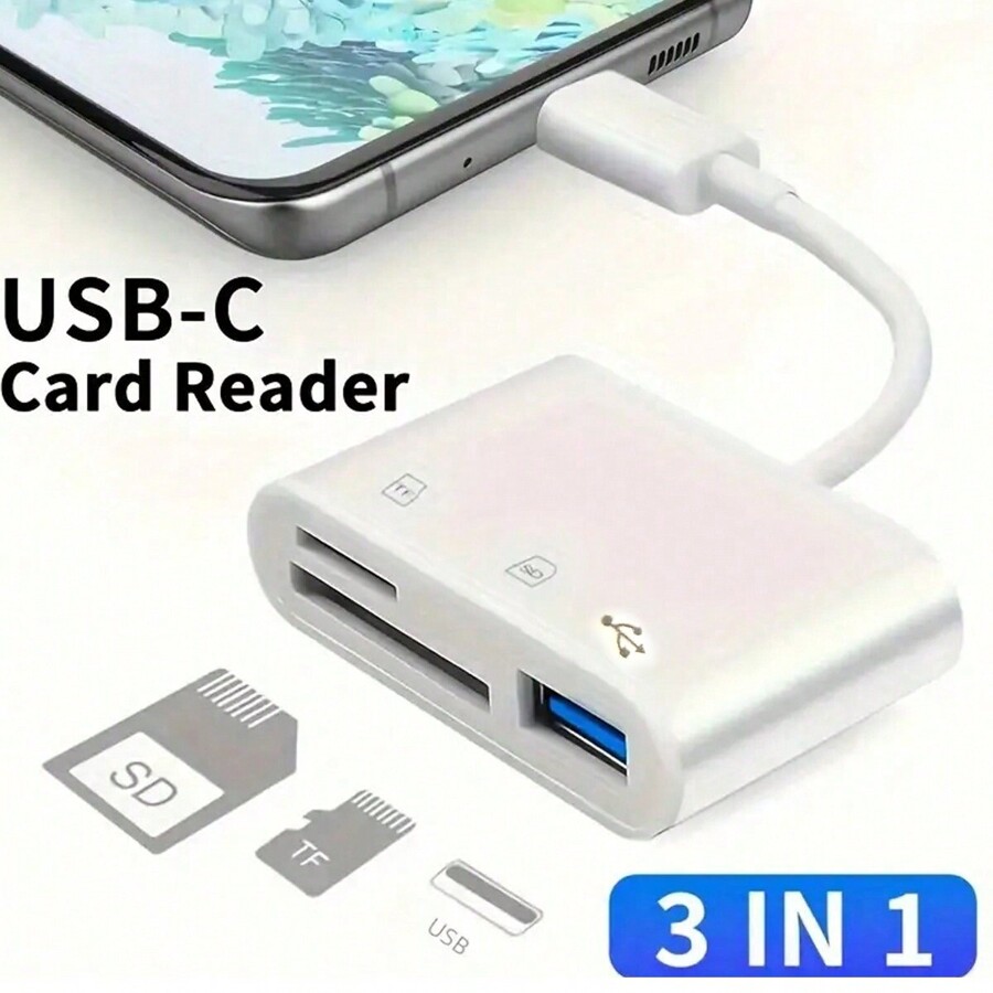 3 In 1 USB-C Card Reader: Compatible With IPhone 15, IPad And Type-C ...