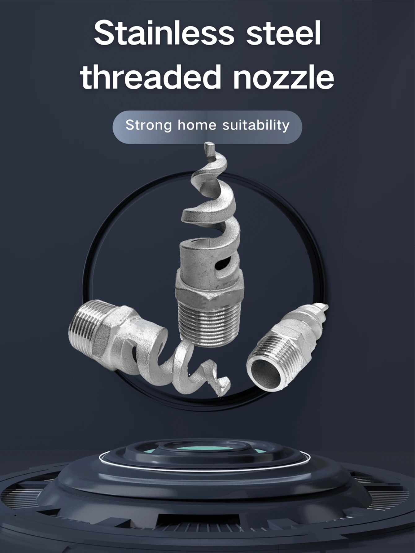 Silver Stainless Steel Thread Nozzle, 304 Stainless Steel Spiral Nozzle ...