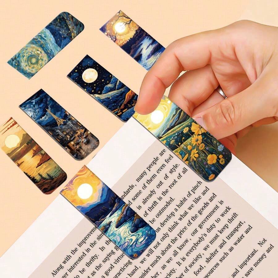 12 Space Moon Magnetic Bookmarks, Galaxy Bookmarks, Starry Sky Clip ...