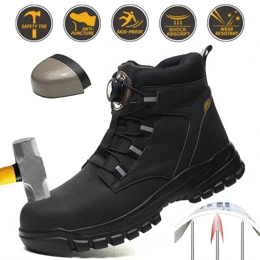 Nuevas botas de seguridad acolchadas con puntera de acero, zapatos de trabajo, anti ...
