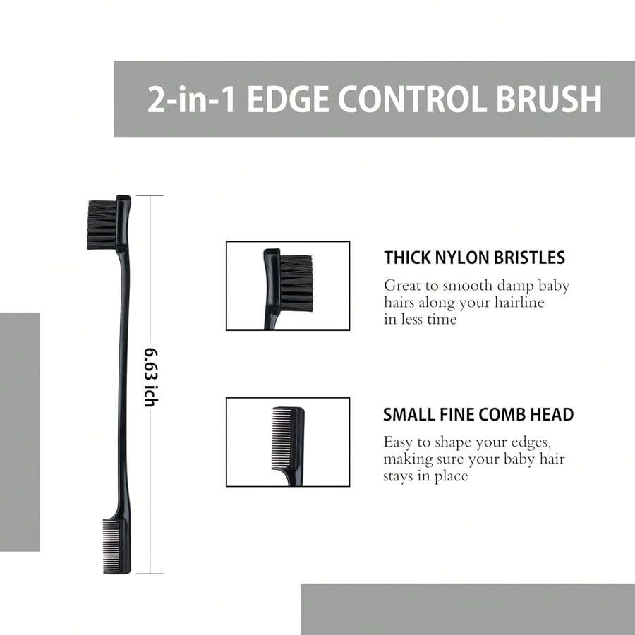 Hairstyle Comb Set - Edge Control Brush 3-Row Teasing Brush Mouse Tail ...
