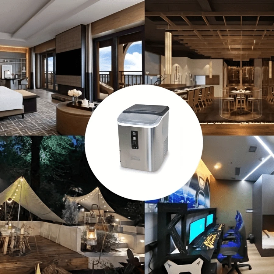 Personal Water Chiller Soft Block Mini Countertop Ice Maker 48Lbs/24H ...