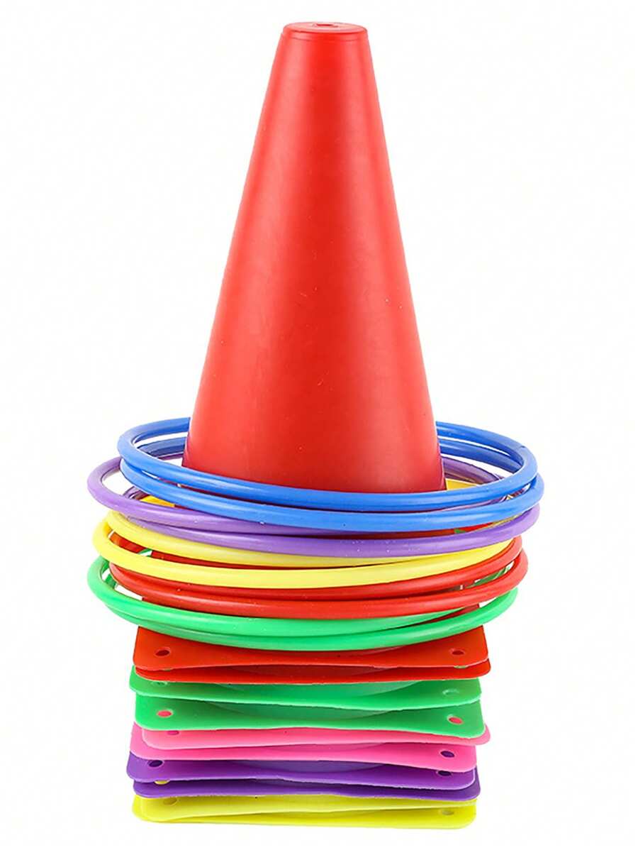 1set (6pcs Cones & 10pcs Hoops) Throwing Hoops Rings Bucket Sensory ...