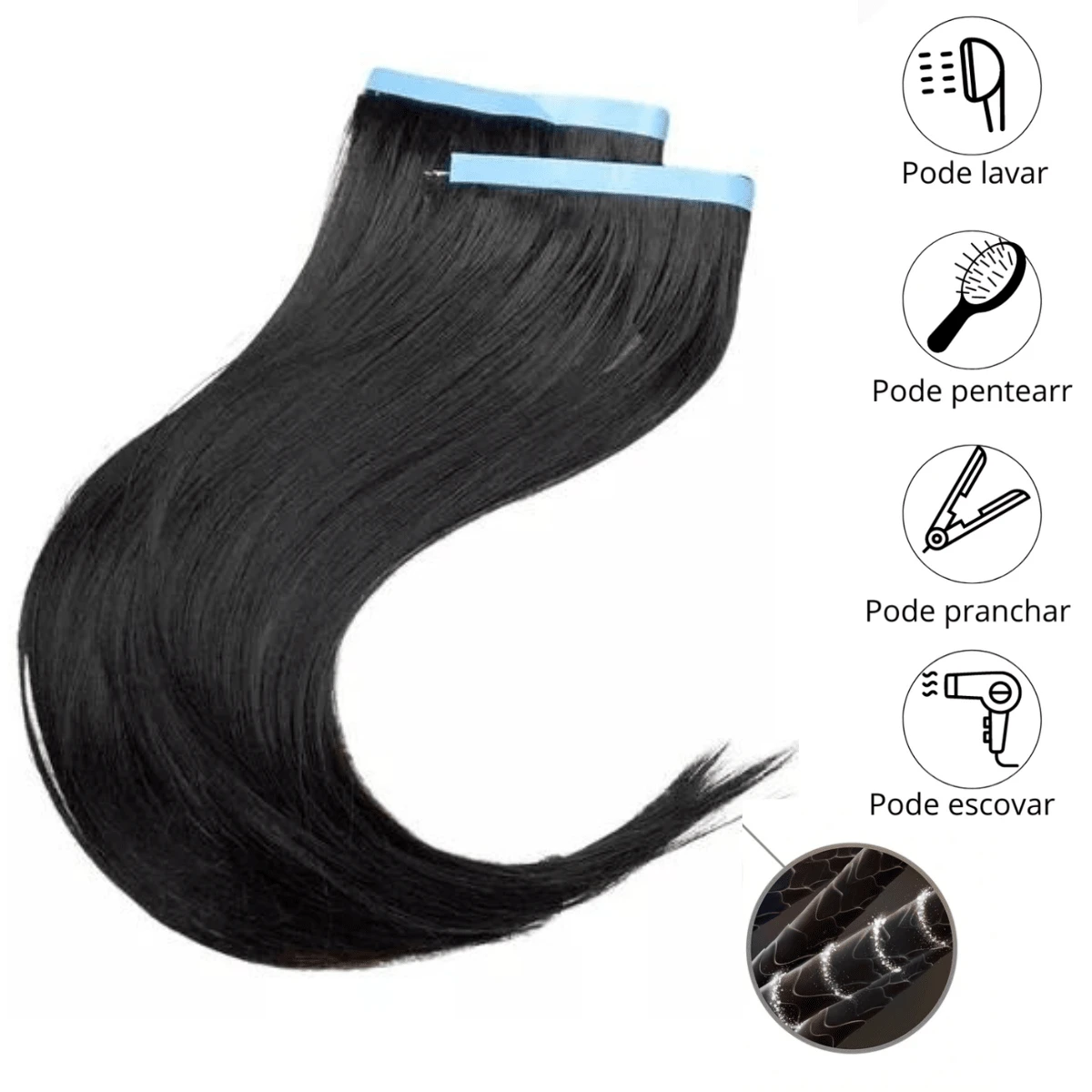 Mega Hair Straight Organic Hair Sticker 60 Cm 4 Strips Gift | SHEIN USA