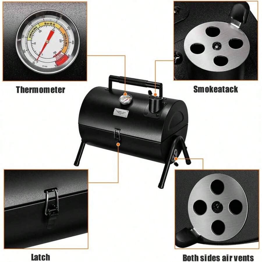 Adjustable Portable Charcoal Grill Multi-Functional Metal Small BBQ ...