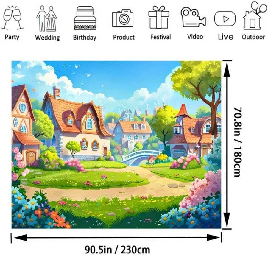 Versatile Cartoon-Themed Photography Backdrop - Perfect For Birthday ...