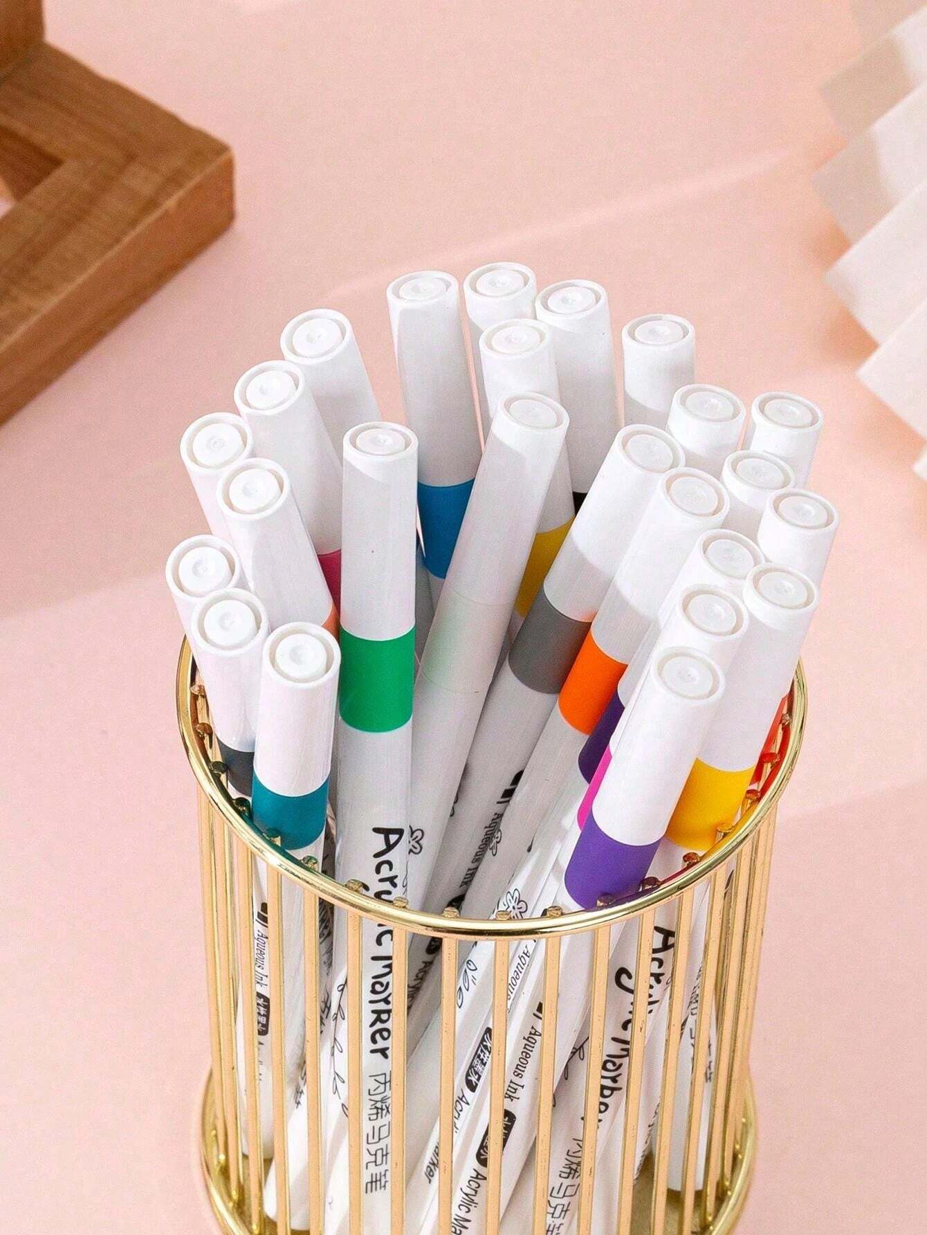 24 Colors Acrylic Marker For Drawing & Painting, Water-Resistant Diy ...