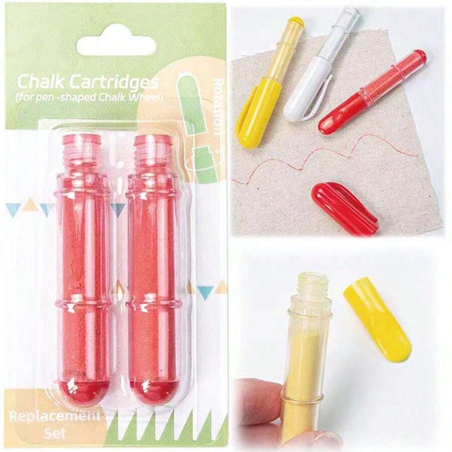 Fabric Chalk (Red, Yellow, White, Blue) - Erasable Tailors Chalk For ...