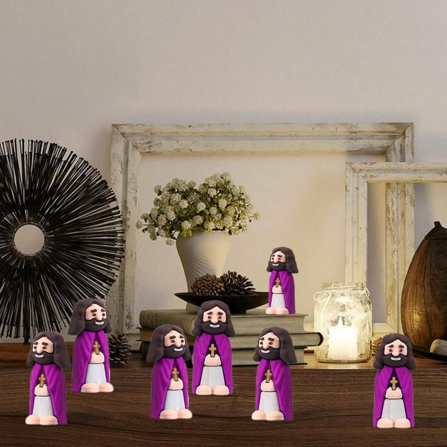 10 Pcs Jesus Toys Original Design Mini Rubber Little Jesus Figurine To ...