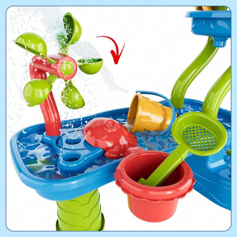 Kids Water Table For Kids 3-5, 6-In-1 Water Sand Table Outdoor Toys For ...