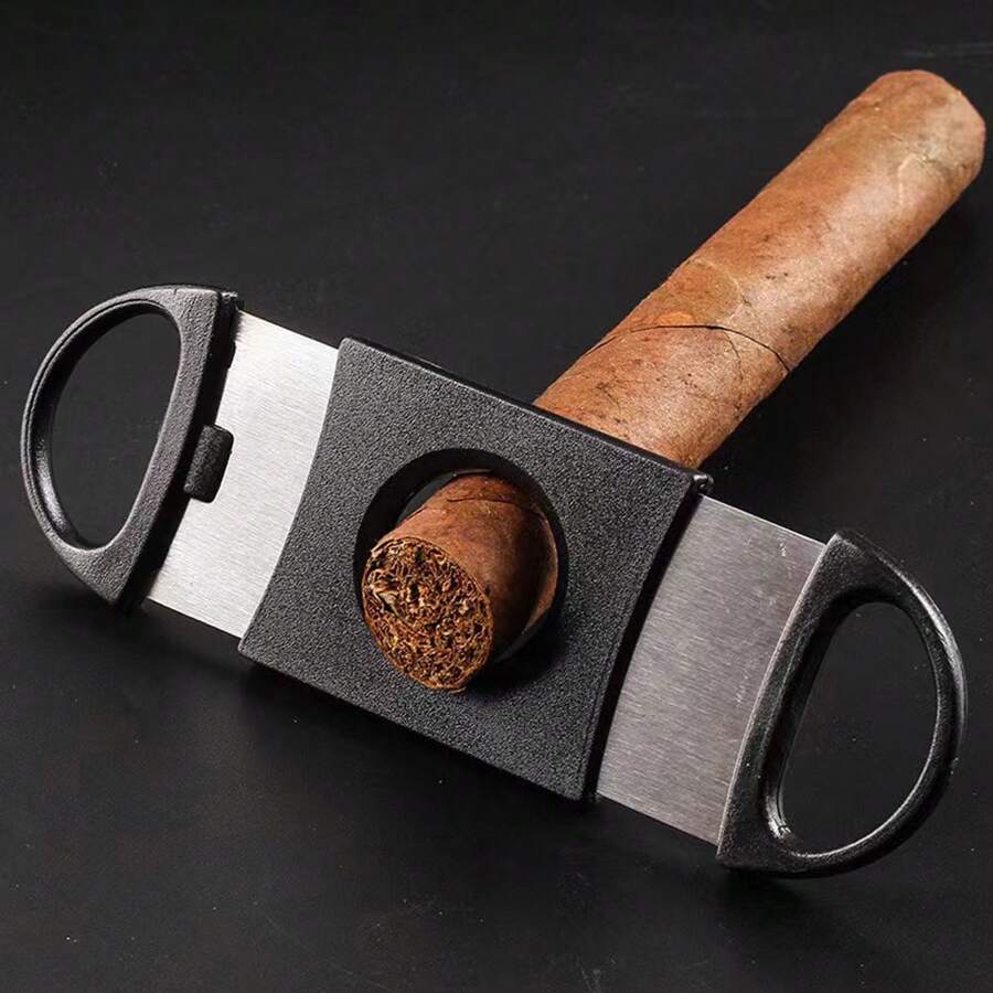 Stainless Steel Cigar Scissors Portable Cigar Cutter Double Blade Cigar ...