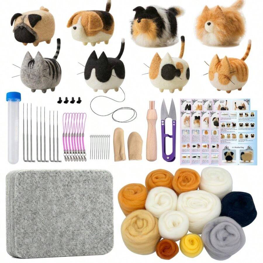 Needle Felting Kit, DIY Crafts For Adults Women, Hobby Kit With Felting ...