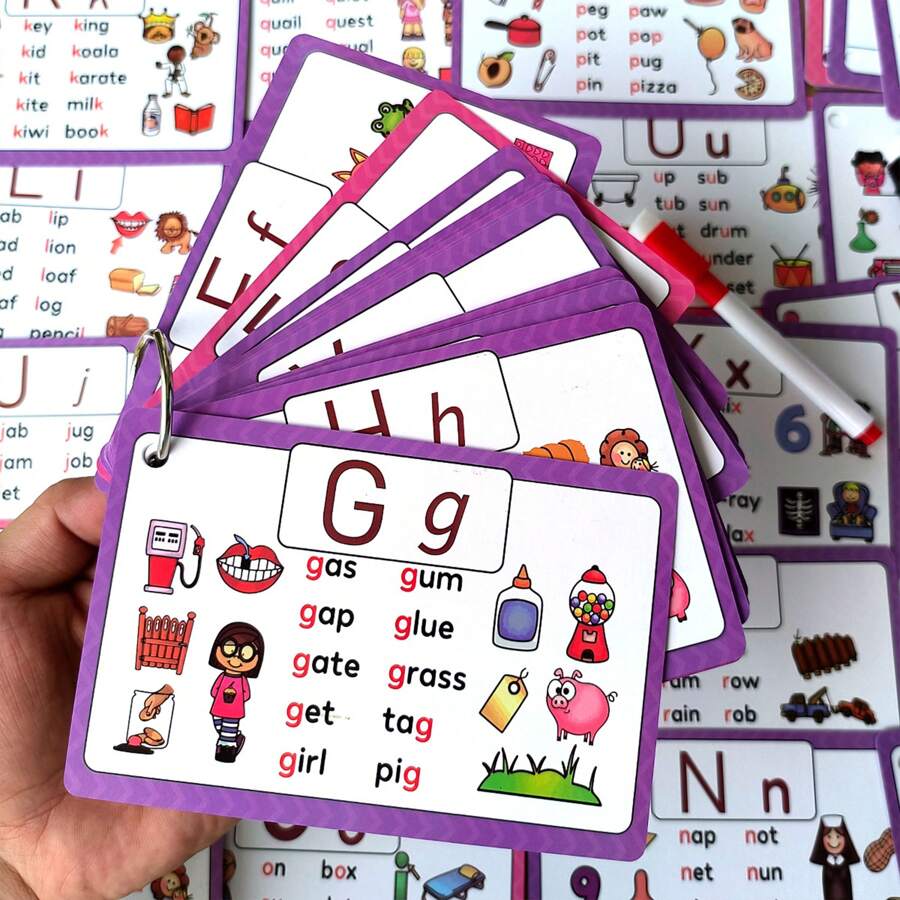 English Word Card Flashcard School Training Teaching Aids 26 Letter ...