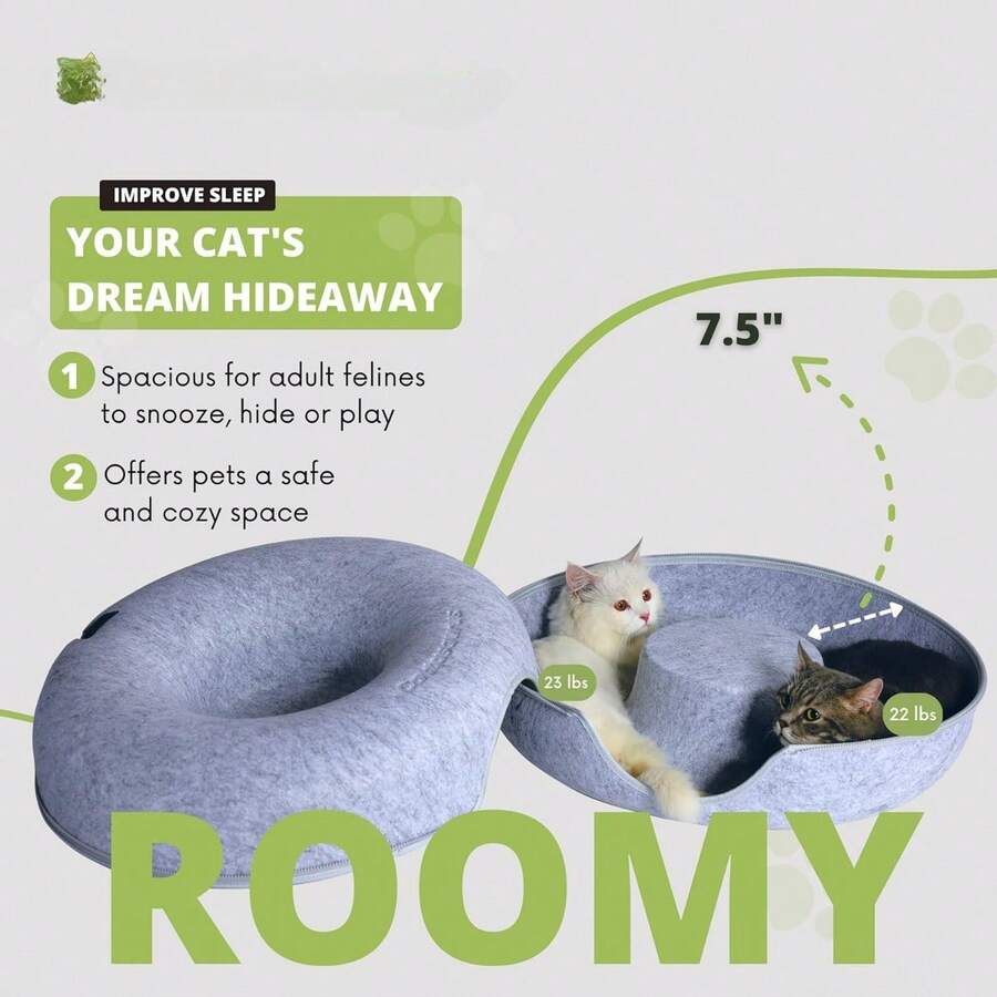 Peekaboo Cat Cave For Multiple & Large Cats Up To 30 Lbs, Scratch ...