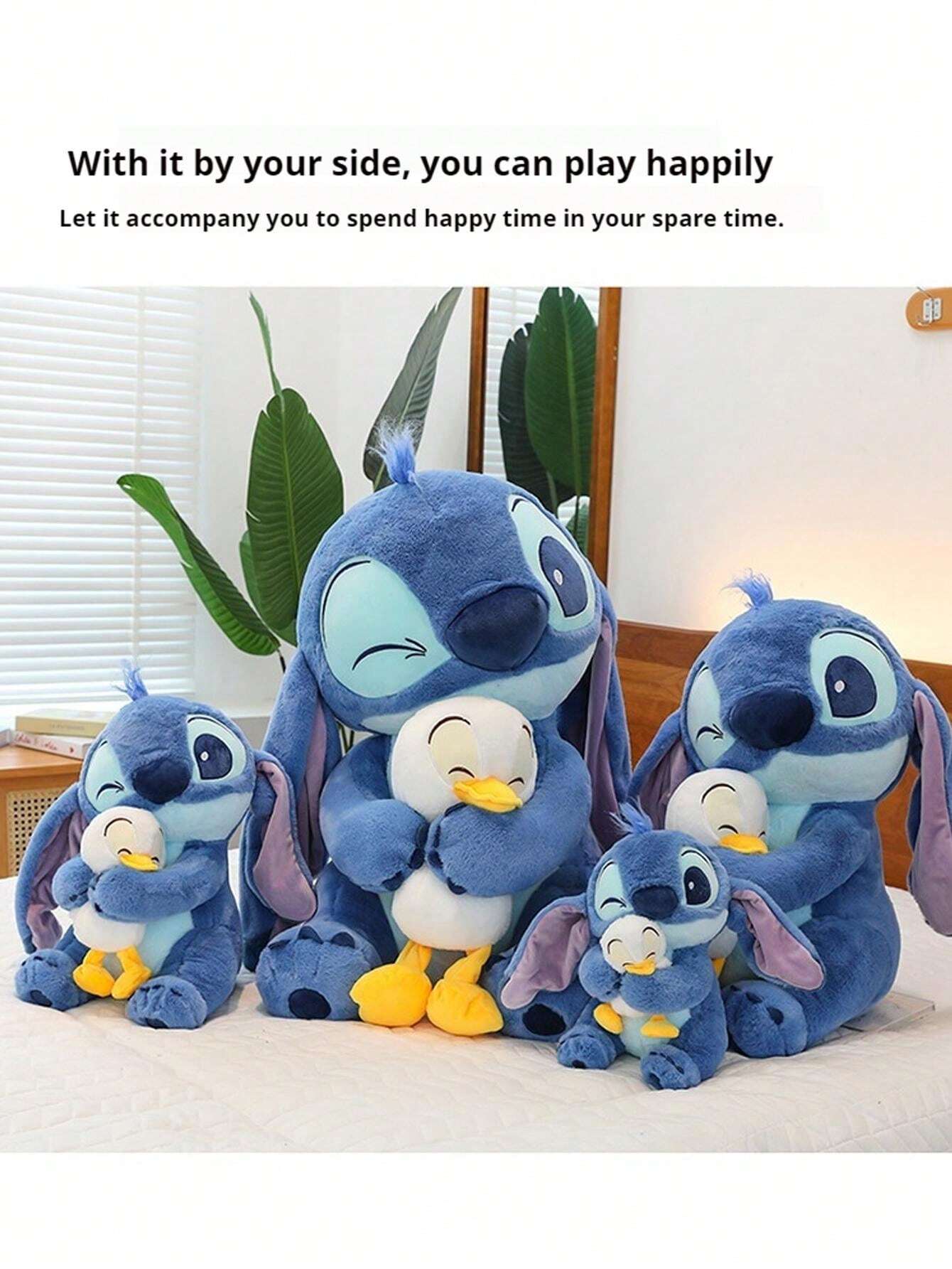 Decoração de Natal Boneco de Pelúcia Disney Stitch Abraçando Pato ...