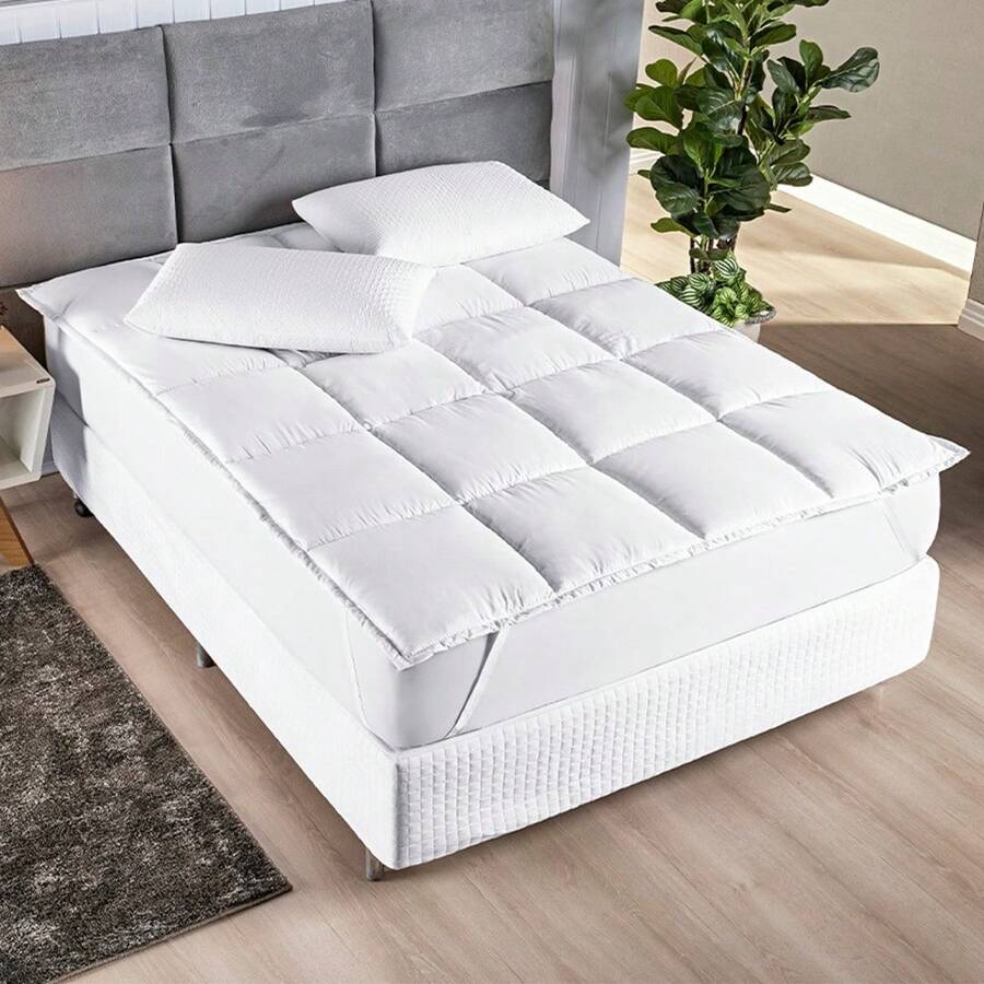Protetor De Colchão Cama Box Pillow Top Tecido Macio Hiper Percal 400 ...