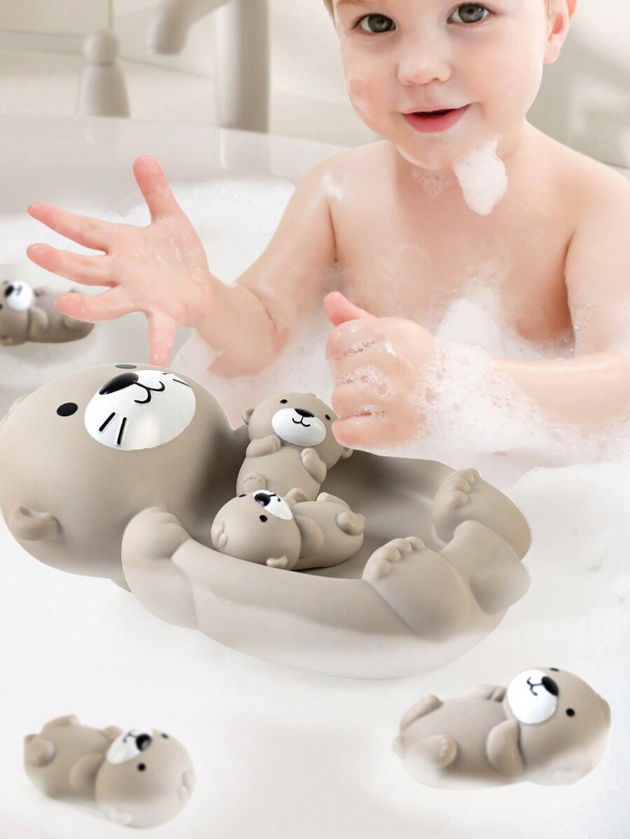 Rubber Otter Family Bathtub Toy Pals Seal Baby Bath Time Floating ...