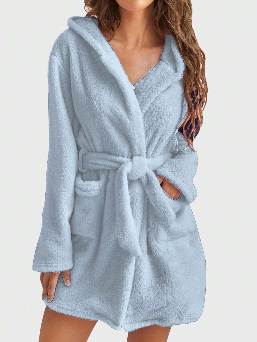 Cross-Border Oversized Fluffy Hooded Robe | SHEIN South Africa