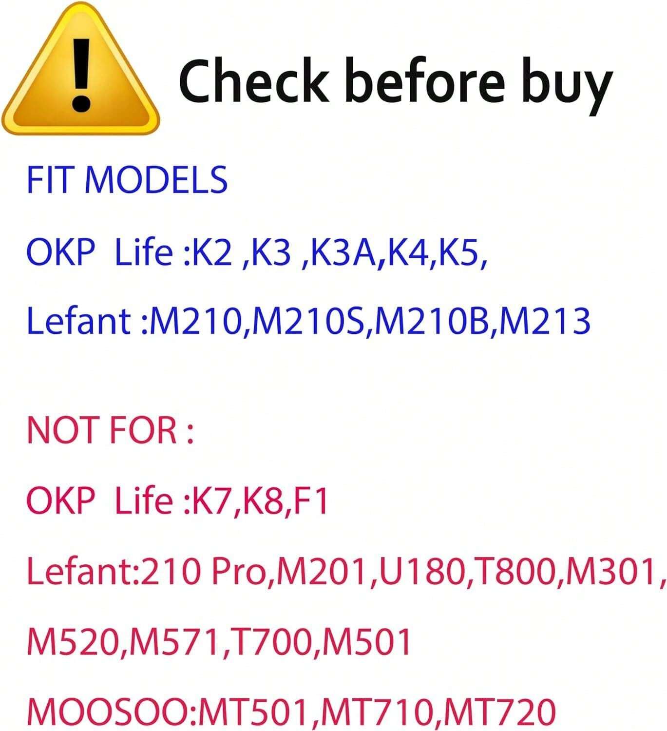 Replacement Filters Compatible With OKP Life K2 K3 K3A K4 K5, Lefant M210 M210S M210B M213, Not ...