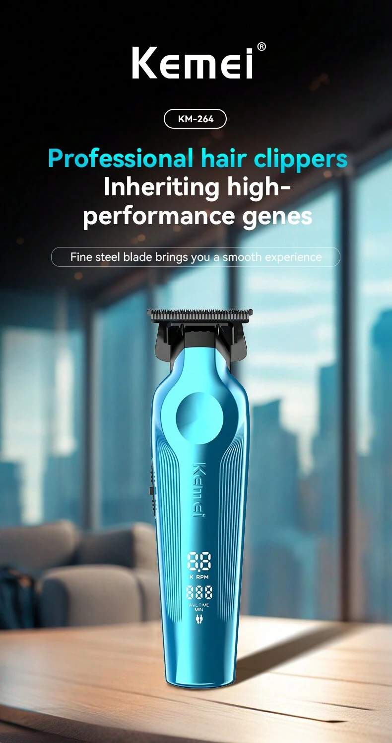 Kemei KEMEI Km-264 Salon Rechargeable Trimmer Clipper High Speed Motor Barber Hair Trimmer ...