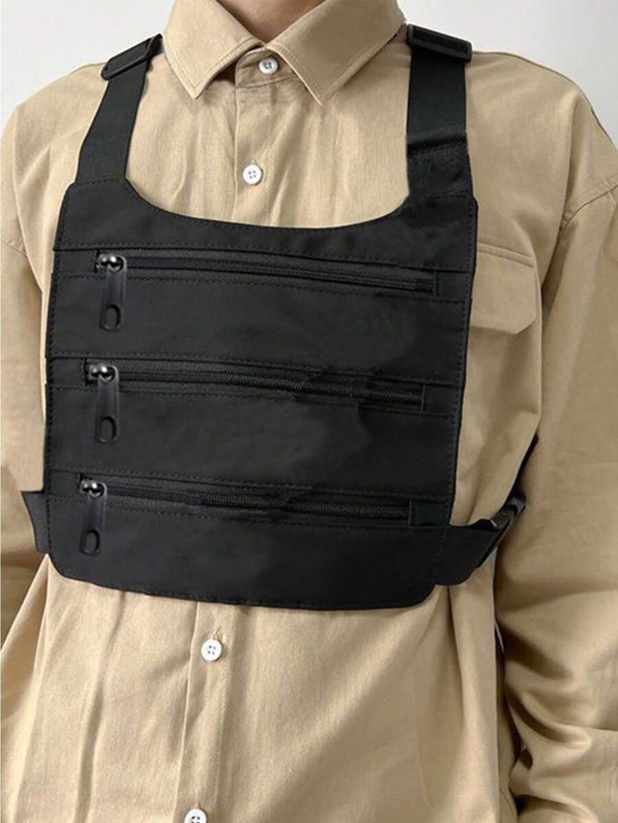 Fashion Tactical Vest Functional Wind Work Chest Bag Hip Hop Handsome ...