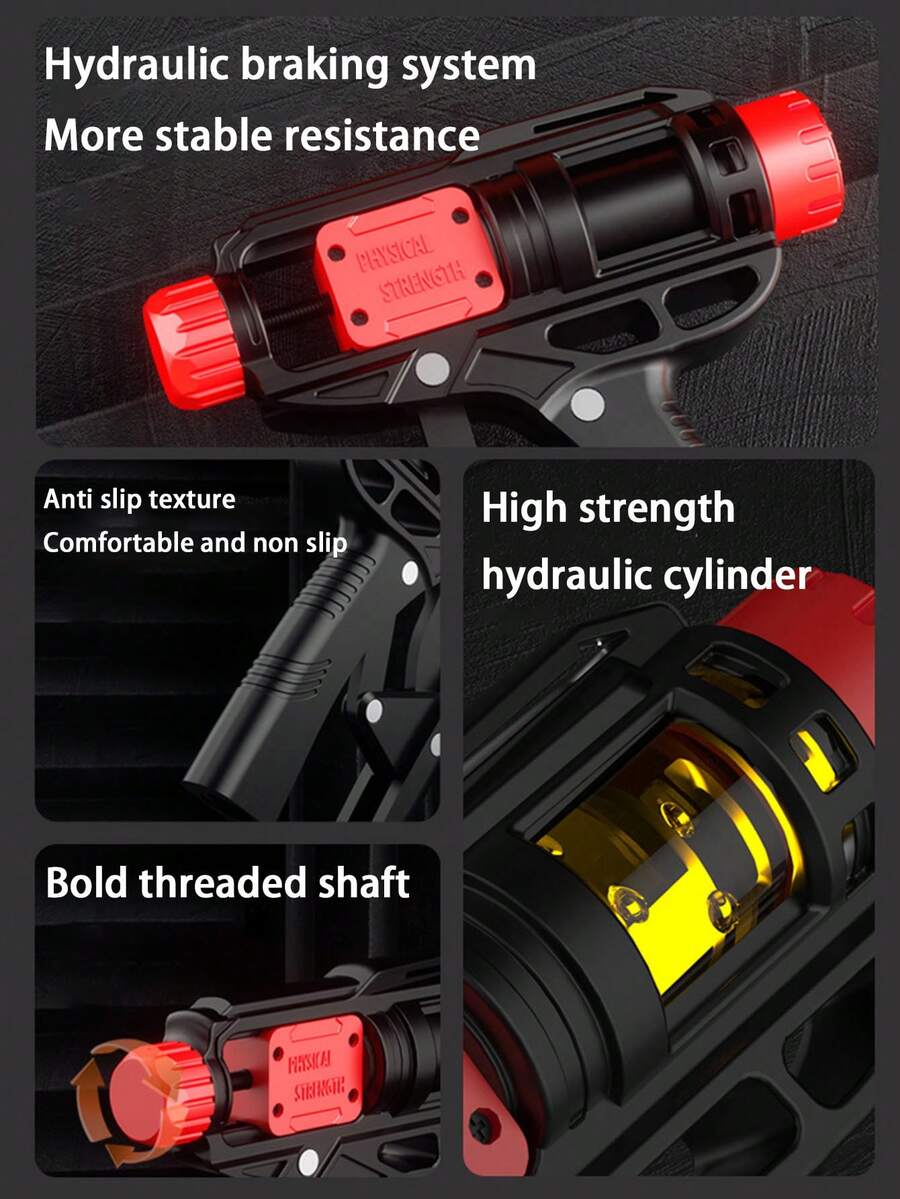Heavy Duty 100kg Hydraulic Hand Grip Strengthener Wrist Forearm Trainer ...