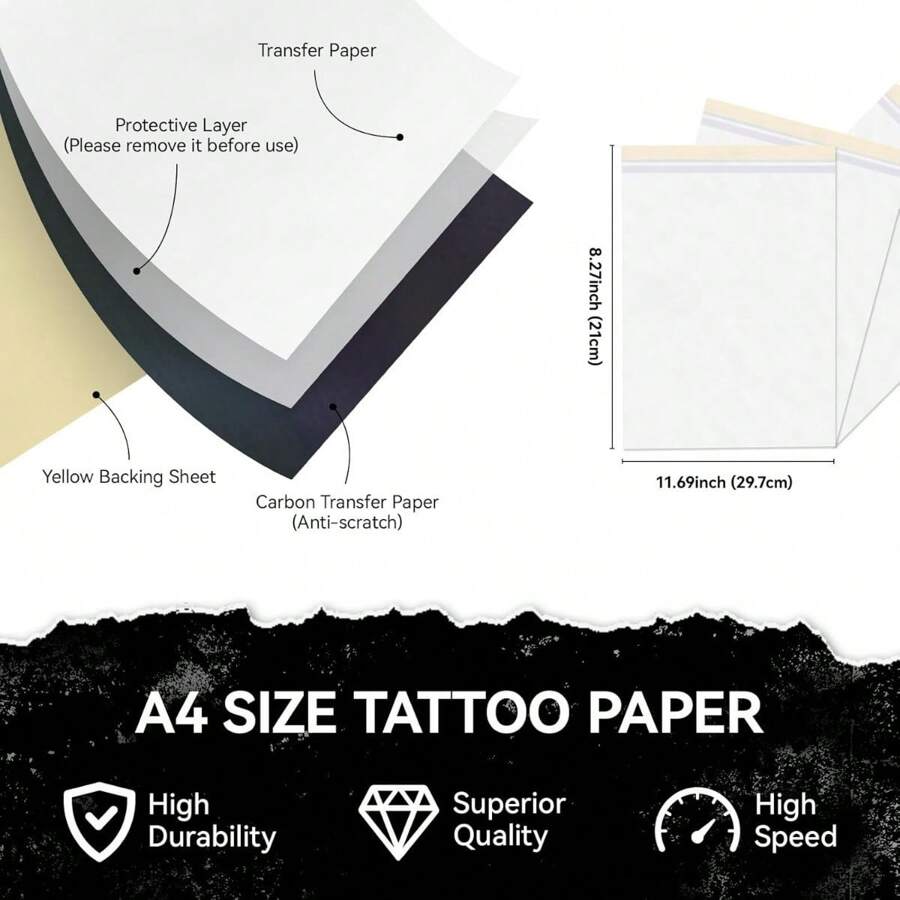 Tattoo Transfer Paper, A4 Size Stencil Paper For Tattooing - High ...
