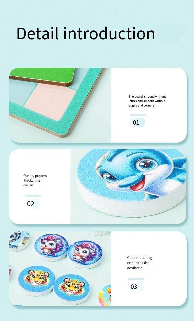 Montessori Memory Game, Wooden Flip Flap Checkers, Tic Tac Toe, Animal ...