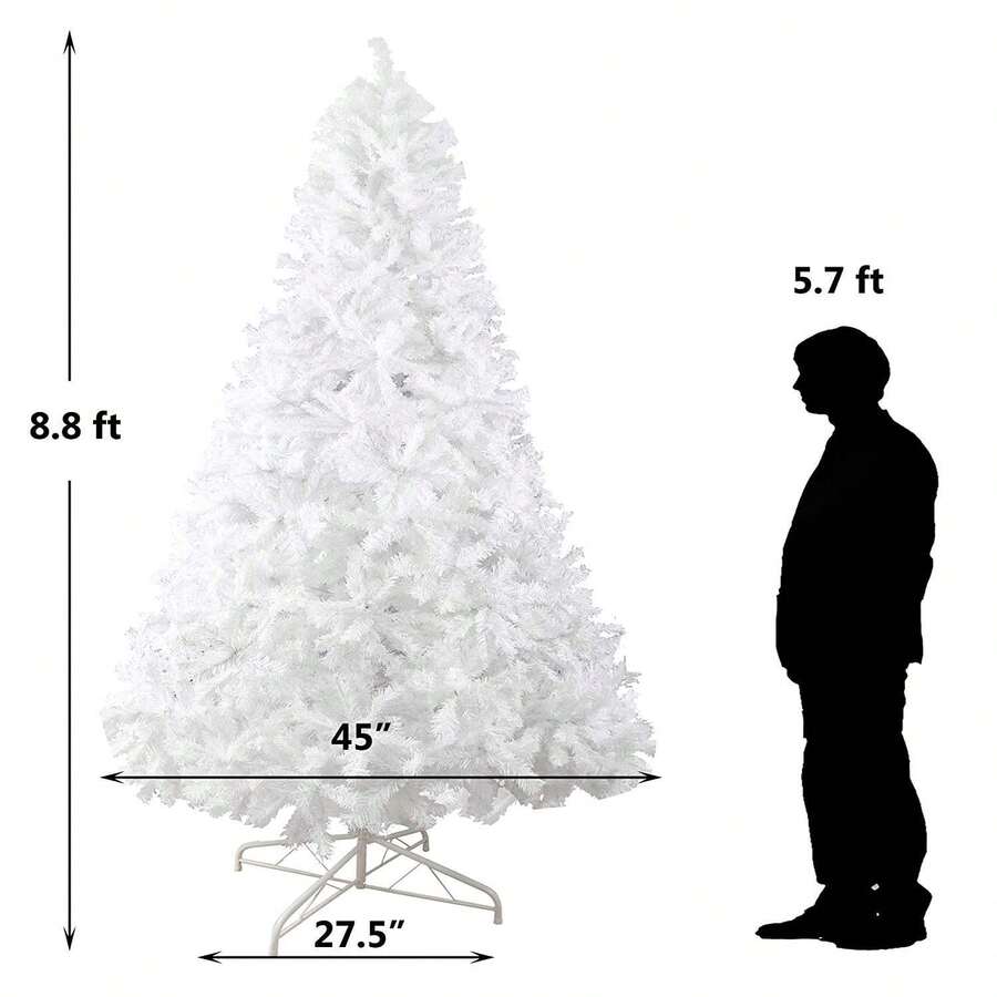 9 Foot Artificial Christmas Tree Pine Tree White Premium PVC Branch ...