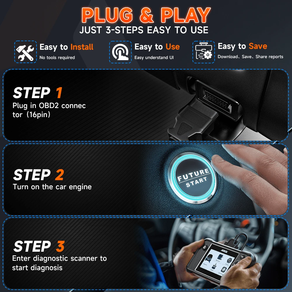 Ancel Fx3000 Obd2 Scanner - Leitor de código alimentado por USB e ...