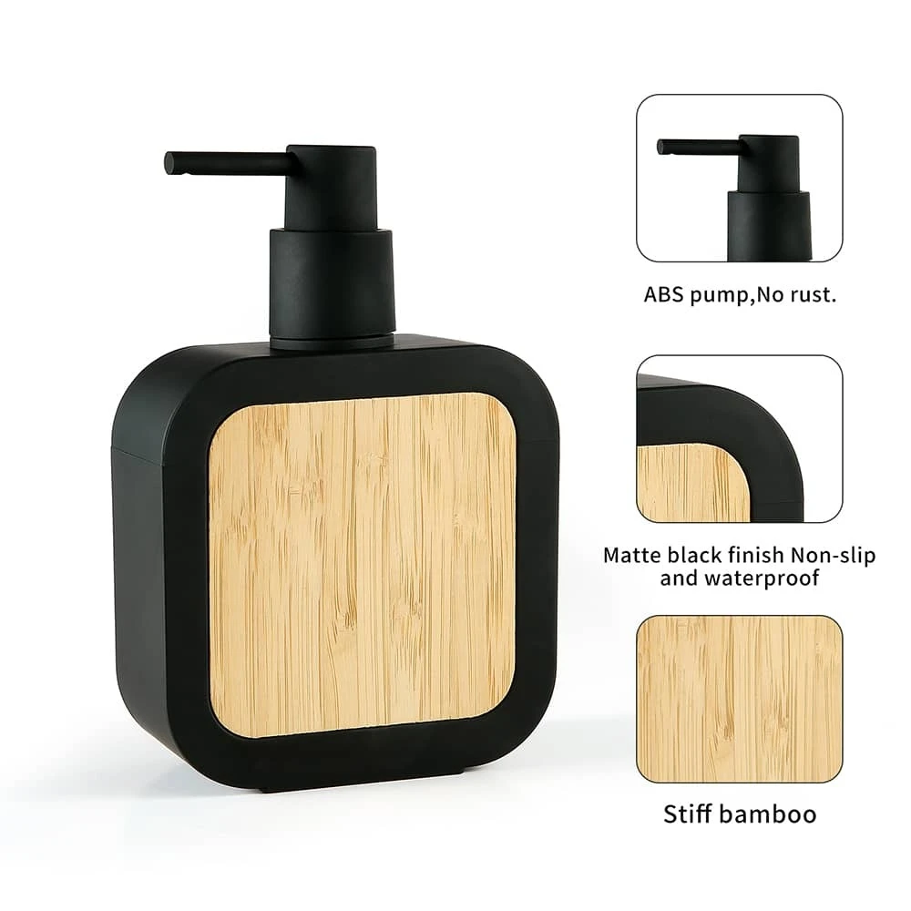 Elegant Soap Dispenser With Bamboo Decoration - Rust-Resistant Pump For ...