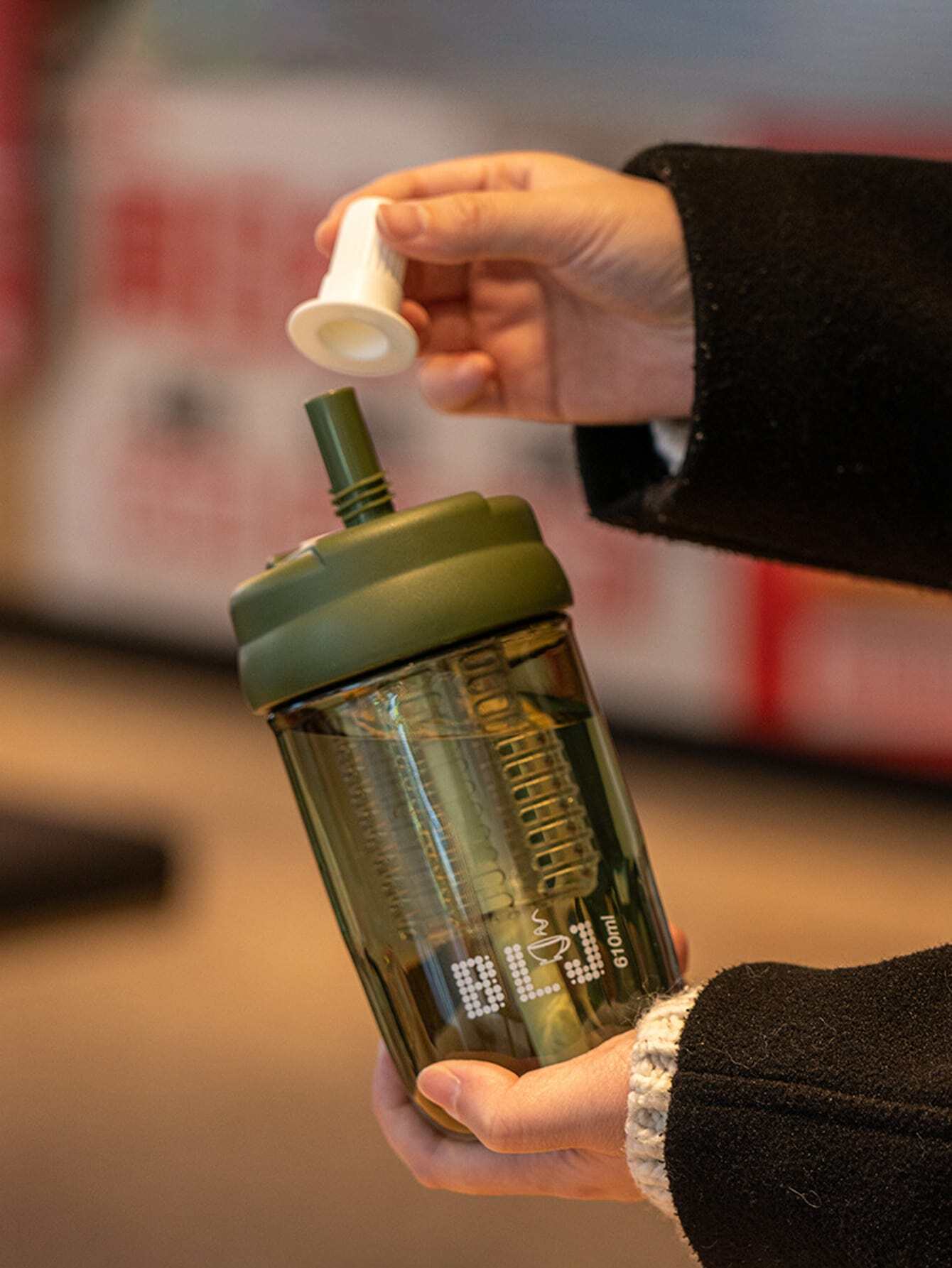 1PC 610ml/780ml Leak-Proof With Straw, Water Bottle With Filter, Portable Sports Cup With ...