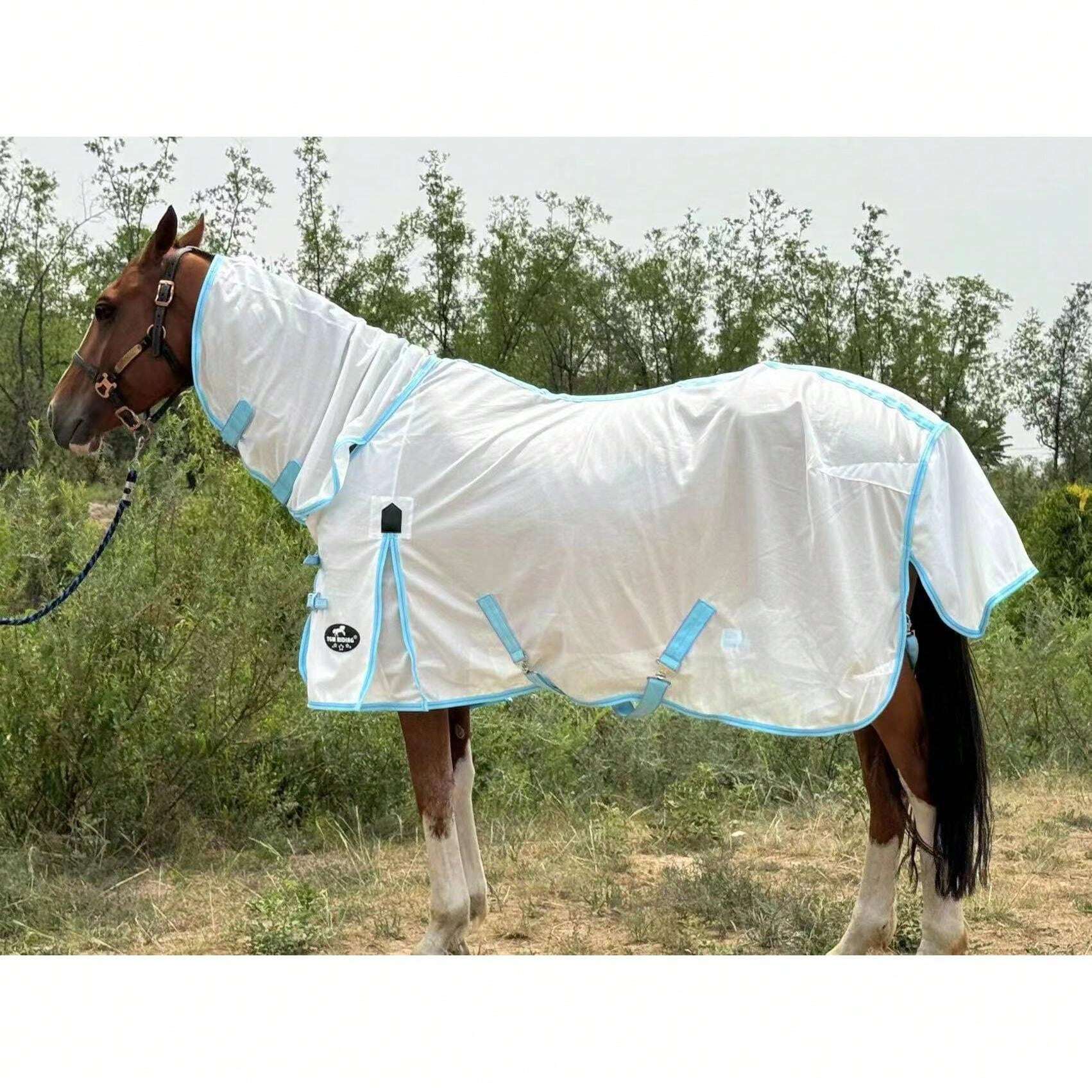 White With Blue Piping Horse Fly Sheet With Ultra Violet Rays ...
