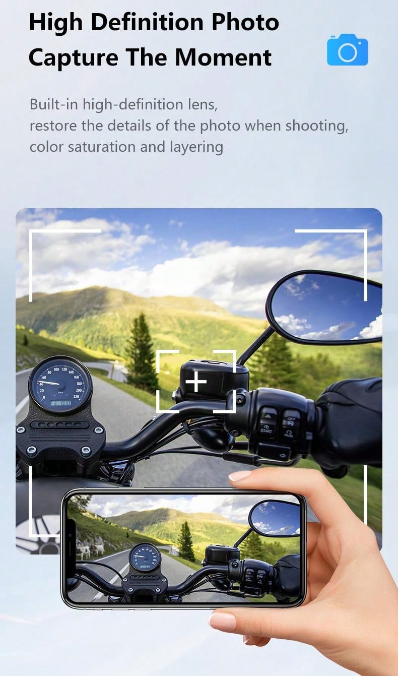 Q28-2X Motorcycle Helmet Bluetooth Intercom 1080P HD Ultra-Wide-Angle ...