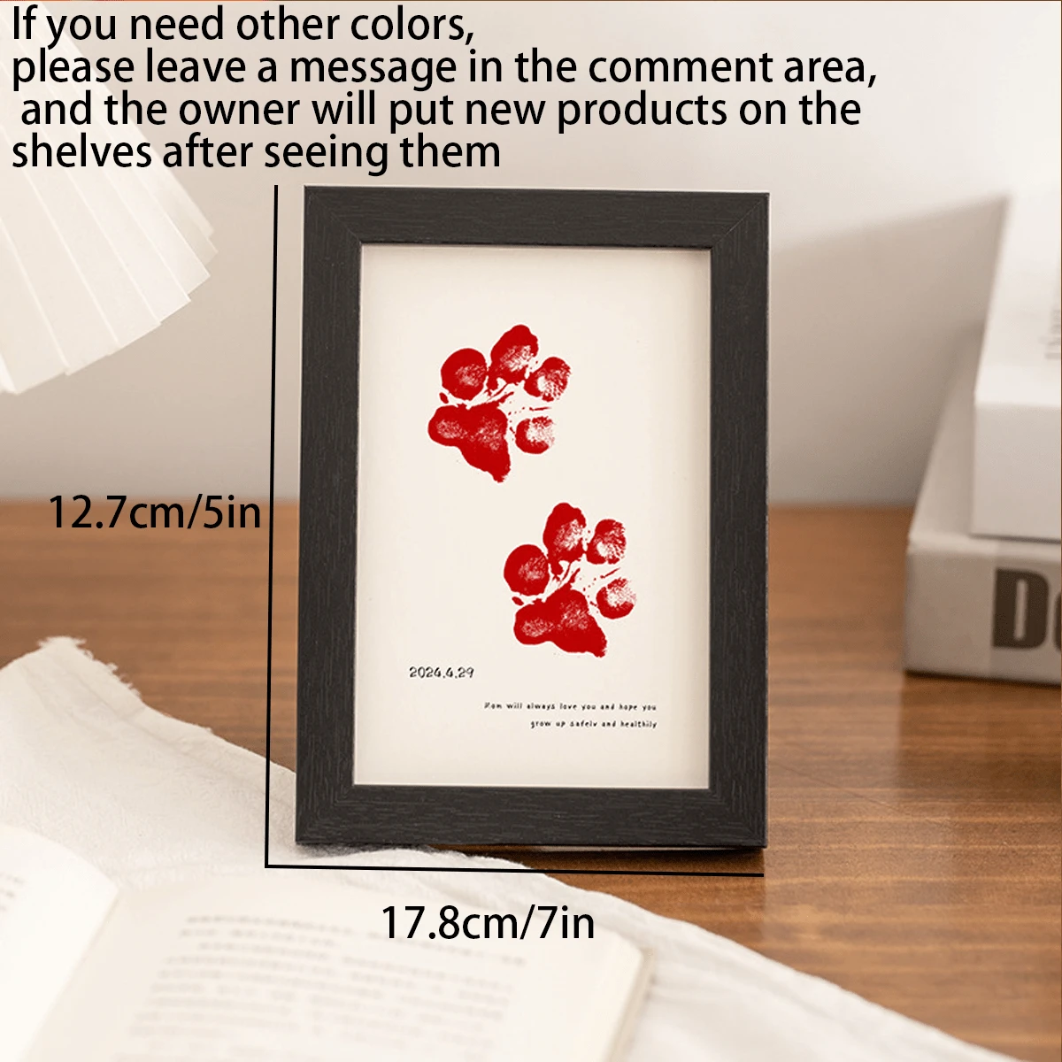 Pet Hand And Footprint Photo Frame 6 Inch Photo Frame Ink Pad Hand And ...