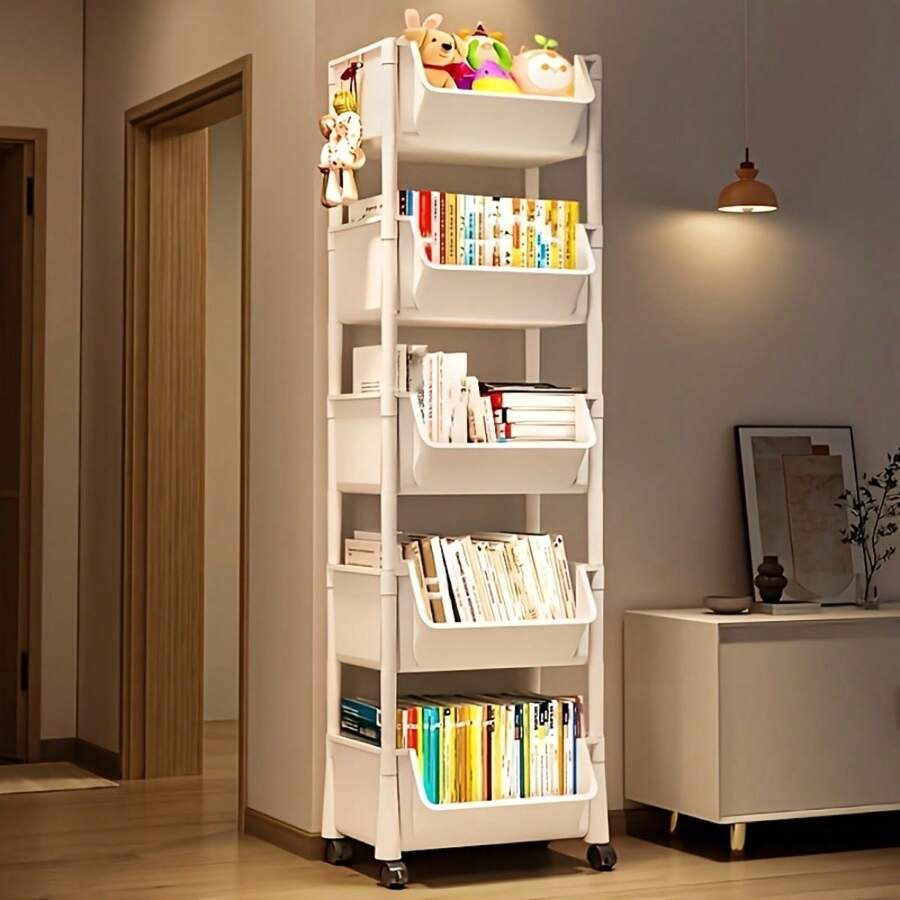 Carrito pequeño de varias capas, estante de almacenamiento móvil con ...