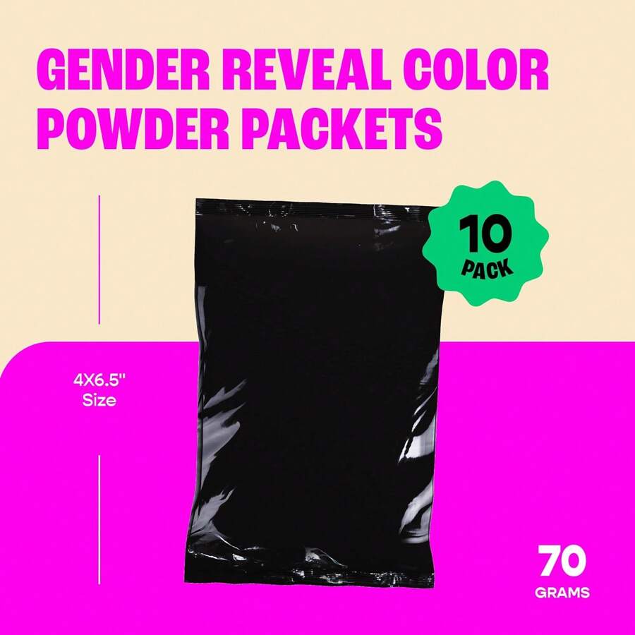Pink Gender Reveal Powder Blackout Kit - 70g Bags - 10 Pack - Vibrant ...